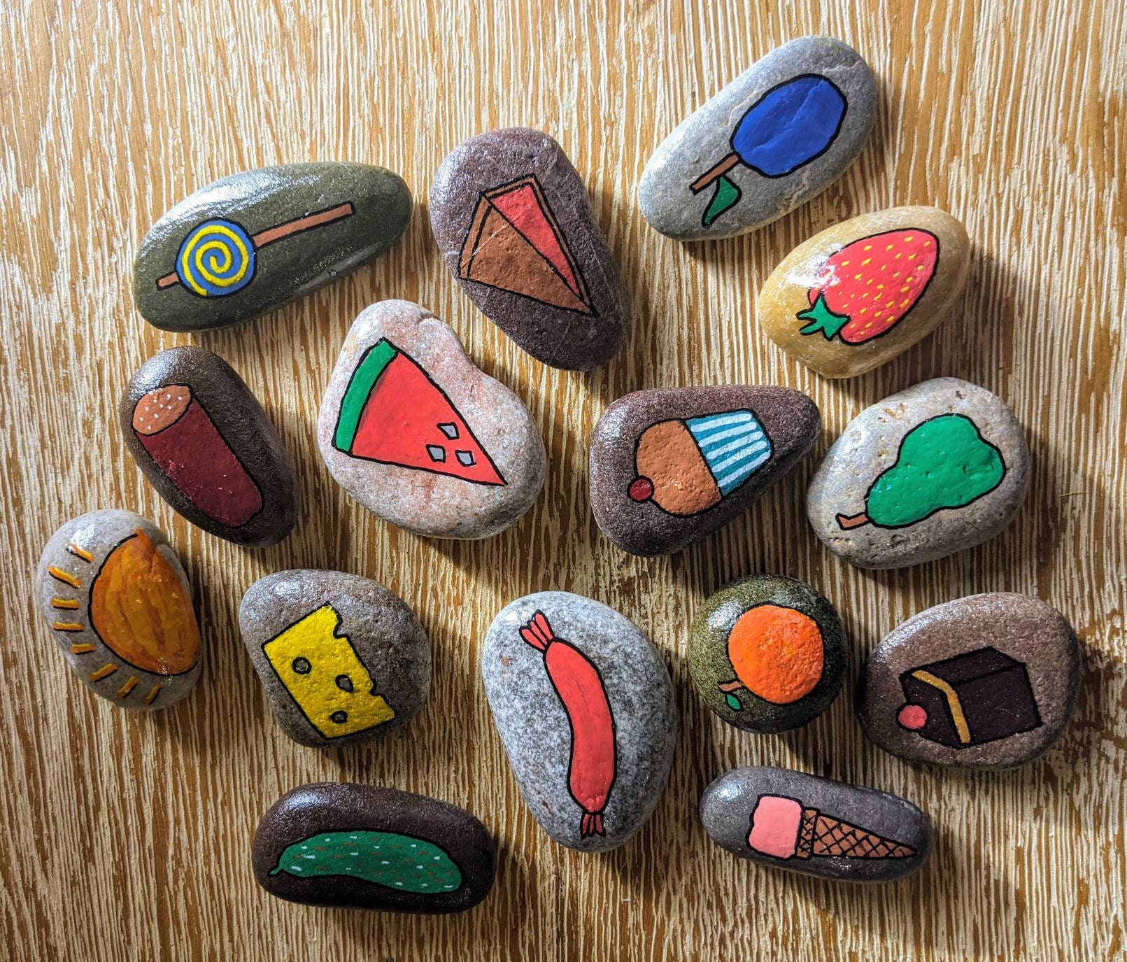 The Very Hungry Caterpillar Story Stones/painted | Etsy