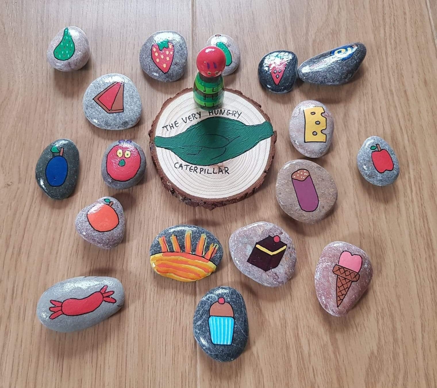 The Very Hungry Caterpillar Story Stones/painted | Etsy