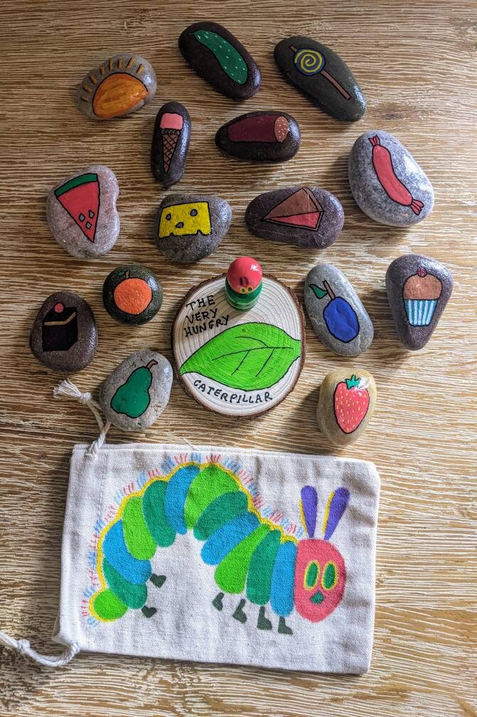 The Very Hungry Caterpillar Story Stones/painted | Etsy