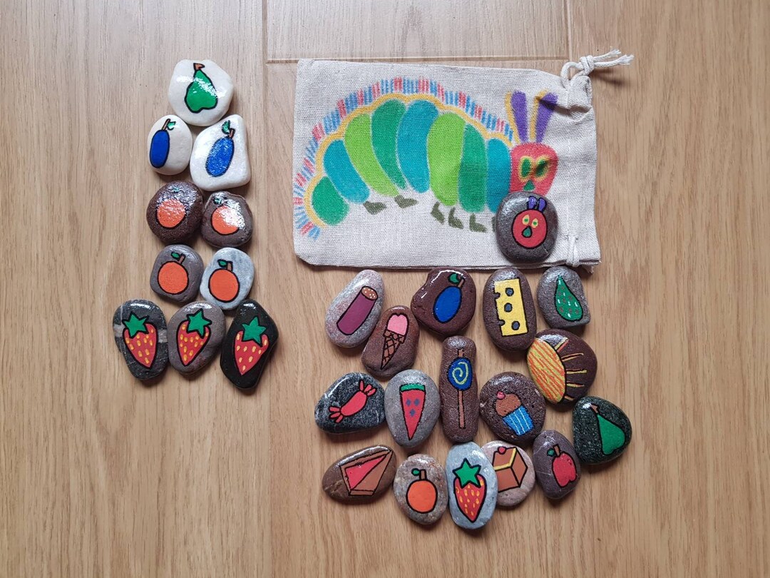 The Very Hungry Caterpillar Story Stones/paint Rock/story - Etsy UK