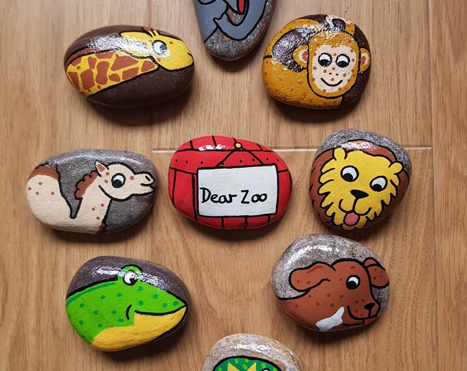Dear Zoo Story Stones/dear Zoo/rod Campbell/paint Rock/story Stone/toy ...