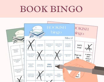 Monthly Book Bingo Printable Reading Activity, 2024 Reading Challenge, Yearly Reading Tracker ...