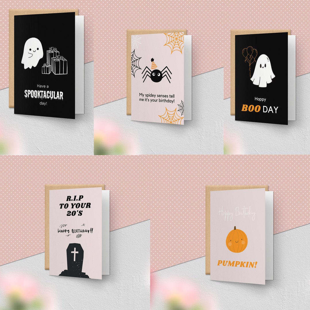 Editable Halloween Cards Halloween Theme Birthday October - Etsy