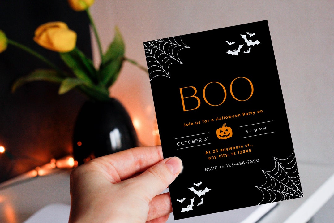 Editable Halloween Invitation Halloween Party Invitation - Etsy