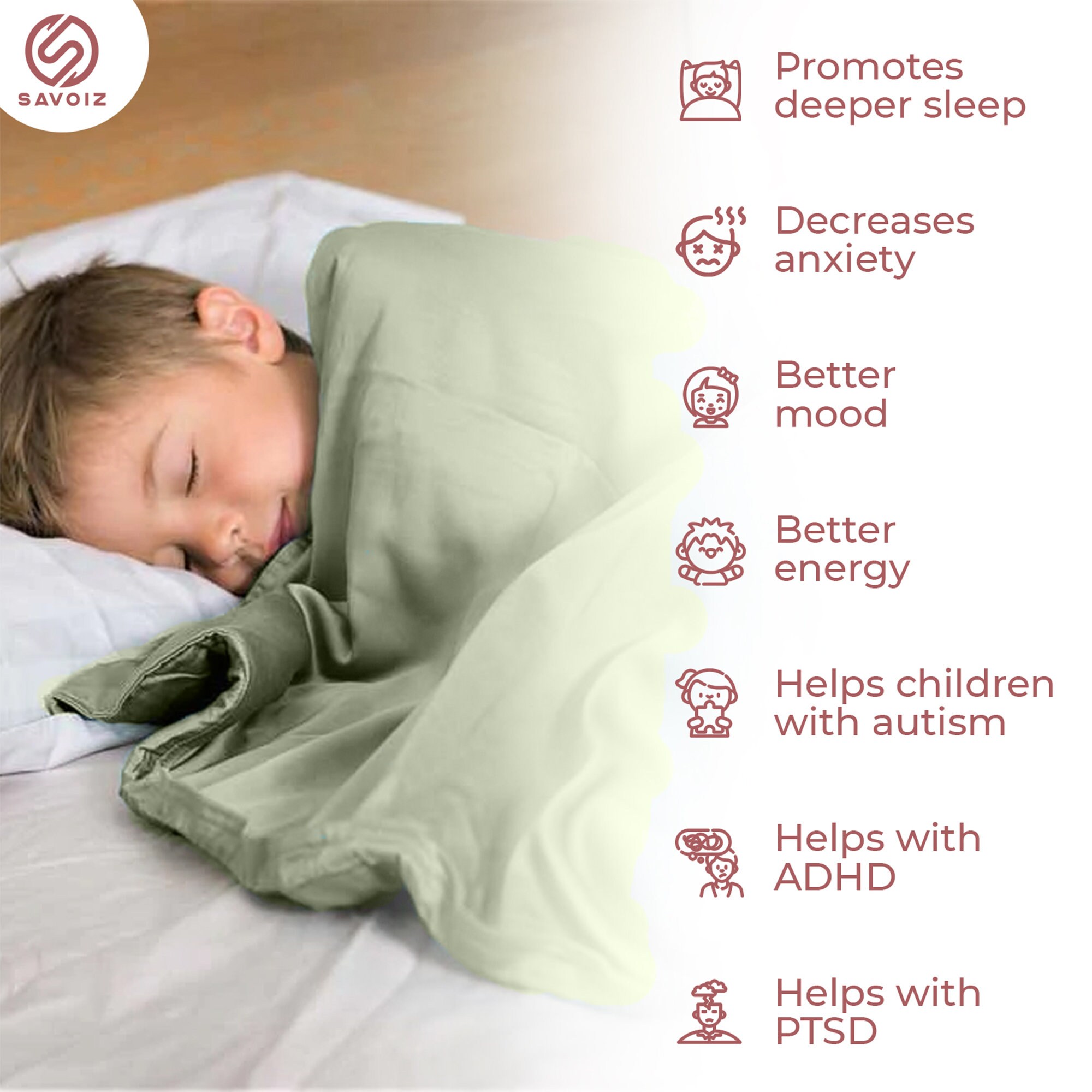 SAVOIZ Kids Weighted Blankets 3lbs Weighted Blanket 5lb Weighted ...