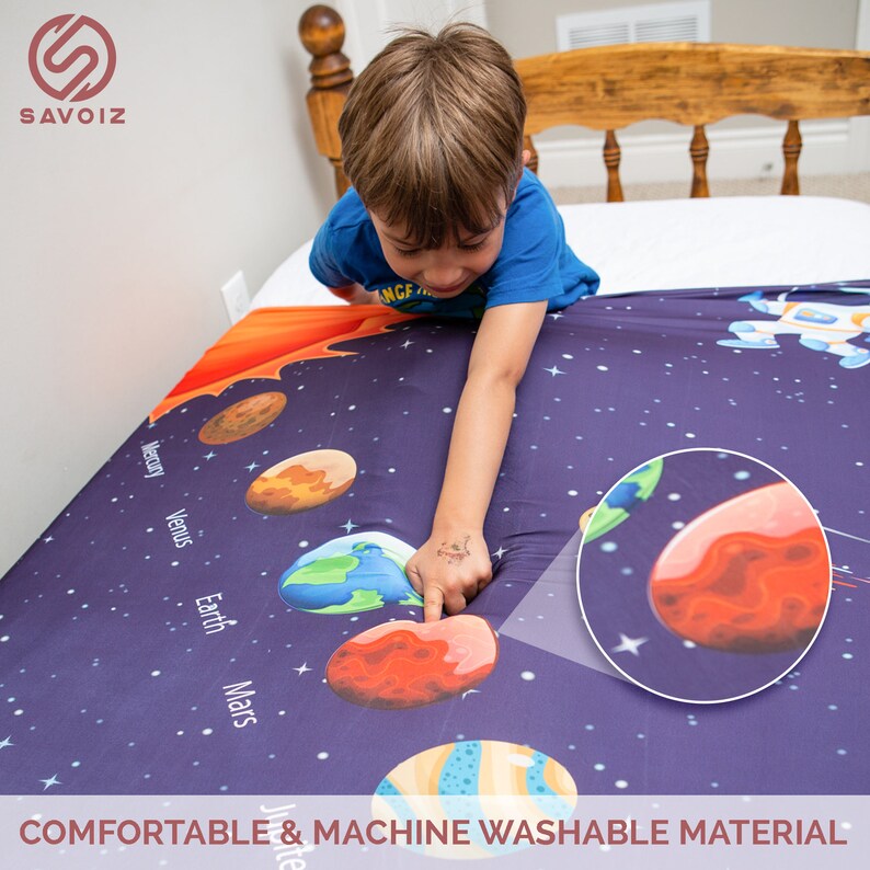 Sensory Sheet for Kids Twin Size Full Size Solar System & Unicorn ...