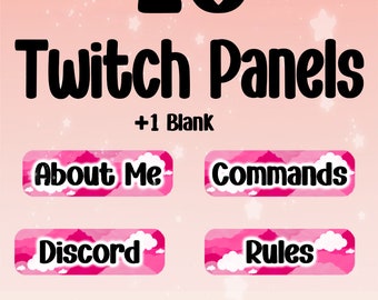 Strawberry Twitch Stream Panels Kawaii Pink Stream Panels 8 Bit Pixel ...