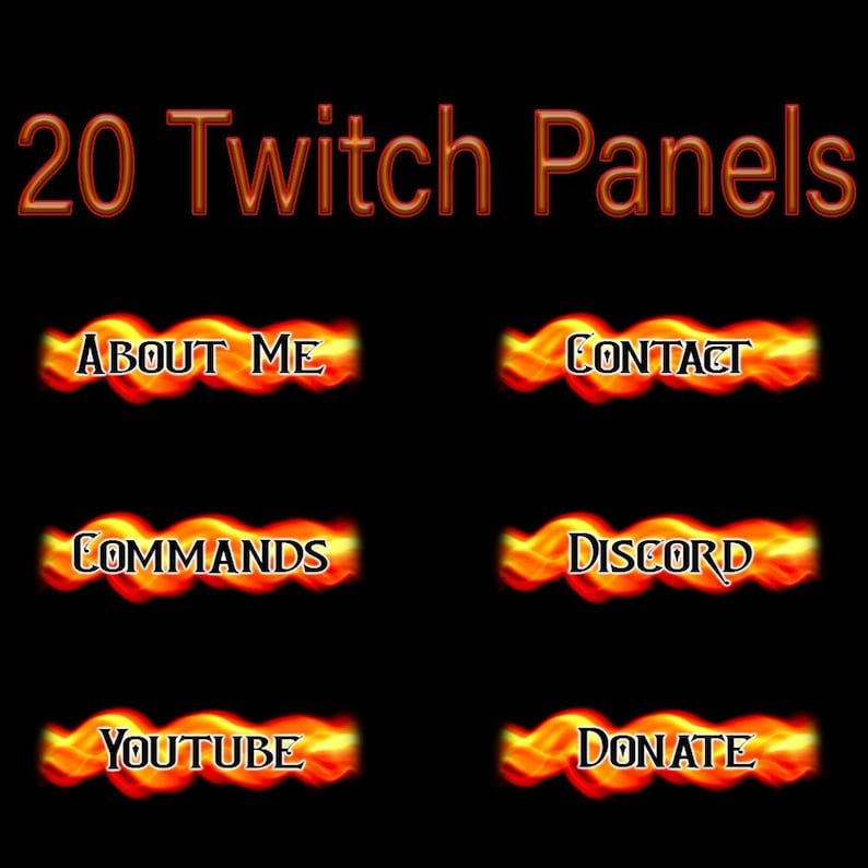 Fire Twitch Panels for Streaming - Etsy