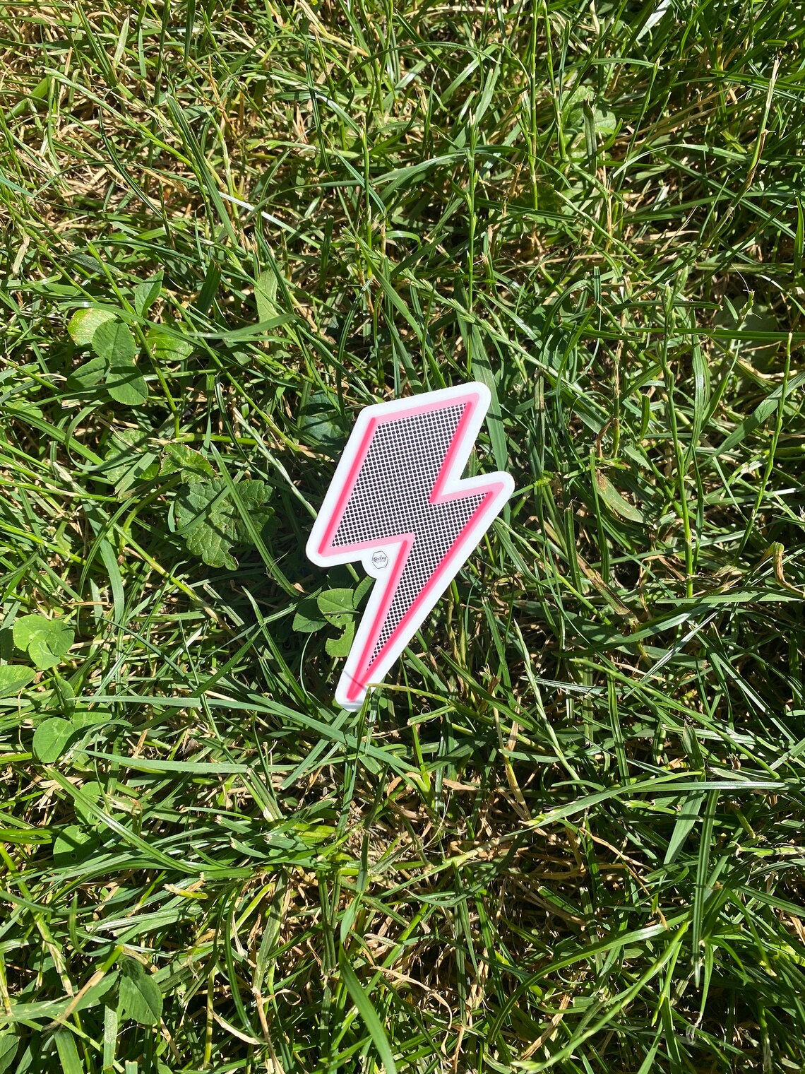 Neon Pink Lightening Bolt Black and White Polka Dot Retro - Etsy