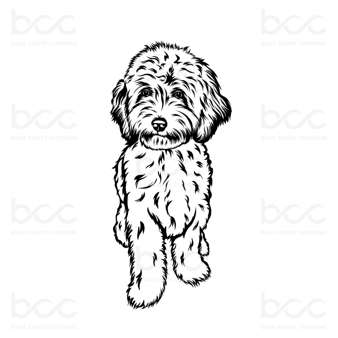 Hand-drawn Doodle Dog SVG: Labradoodle Pet Portrait (digital Download ...