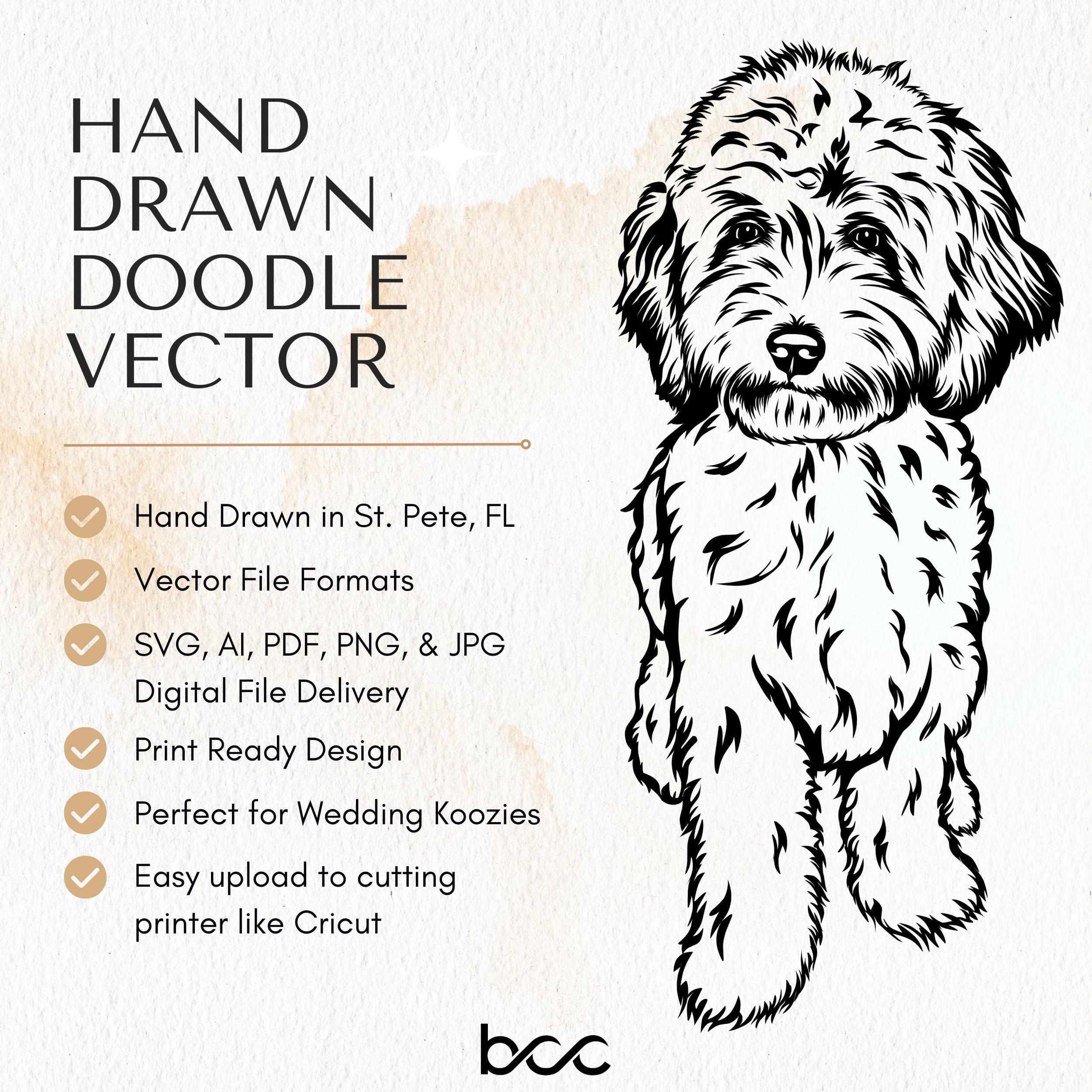 Hand-drawn Doodle Dog SVG: Labradoodle Pet Portrait (digital Download ...