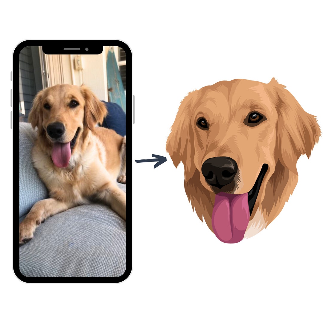 Custom Pet Face Drawing / Portrait SVG and PNG - Cartoon Dog / Cat ...