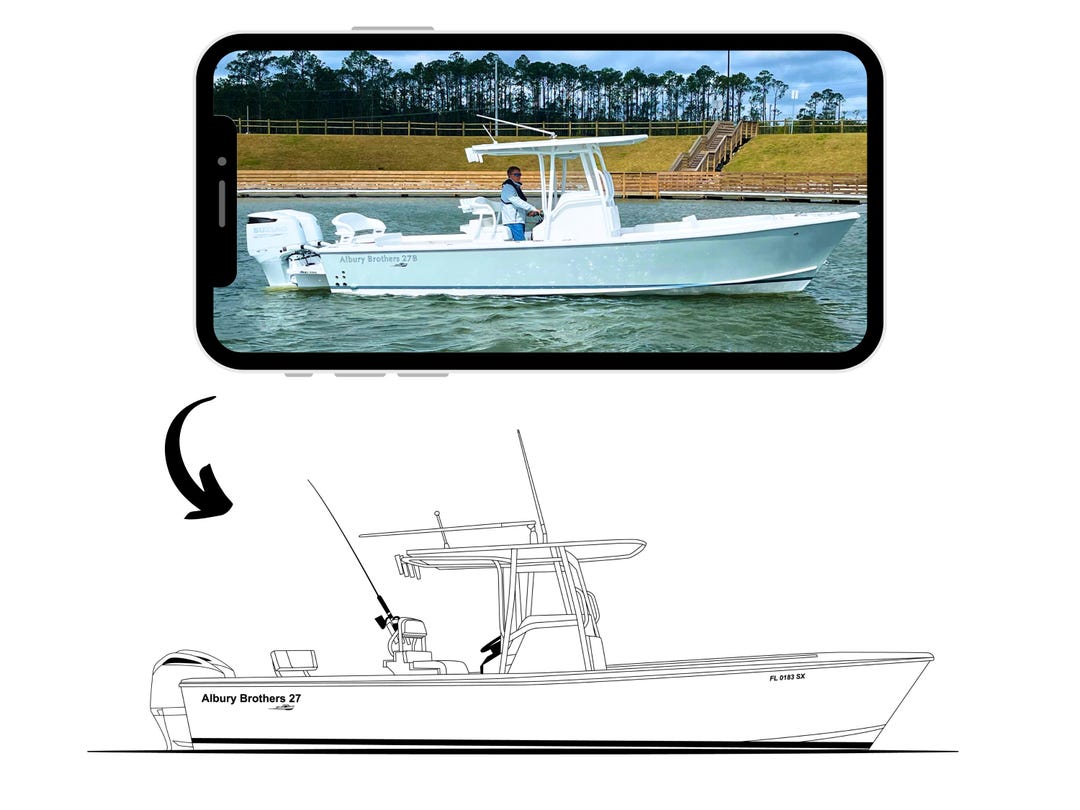 Custom Boat Line Art: Vector File Drawing (digital Download) - Etsy