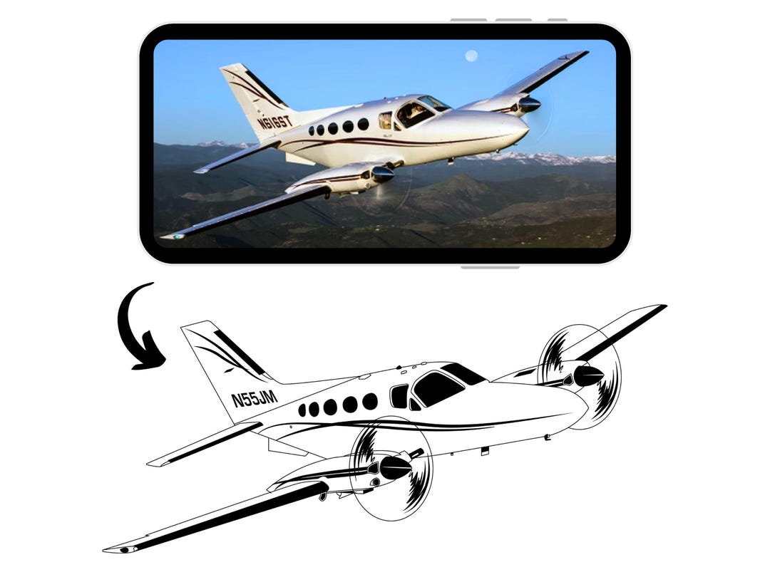 Dessin au trait avion - dessin au trait avion personnalisé ...