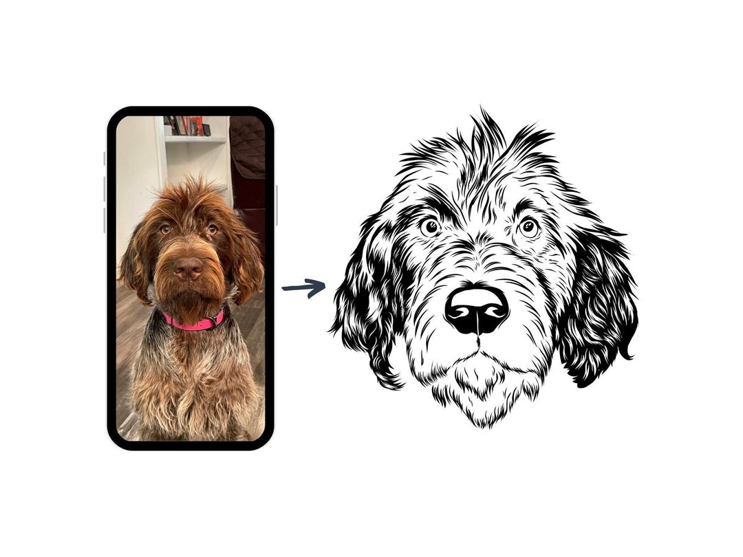 Custom Dog Face Drawing From Photo: DIY SVG Digital Download - Etsy