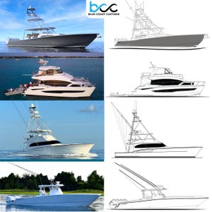 Boat Line Art - Custom Line Drawing Vector File Download- Catamaran ...