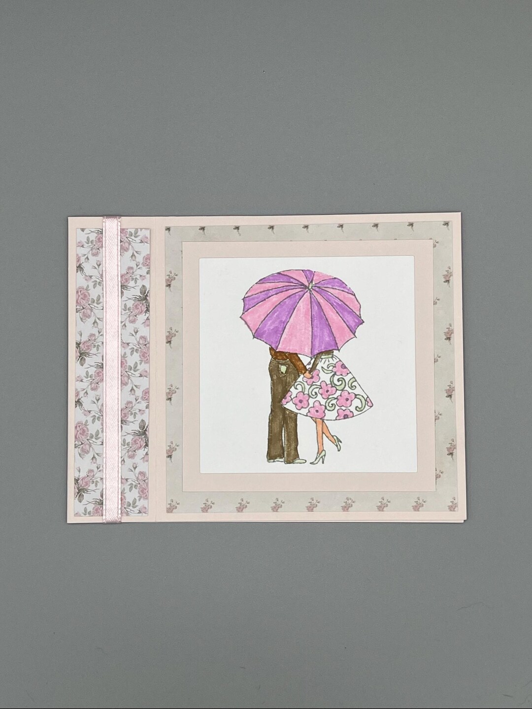 Handmade Card, Couple in the Rain, Anniversary/love - Etsy