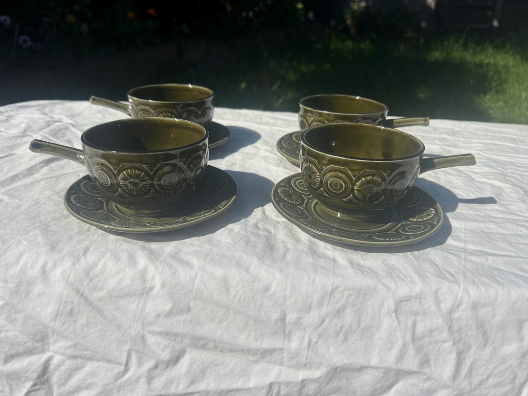 Vintage Tams England Staffordshire Pottery Set of Four Soup Bowls - Etsy