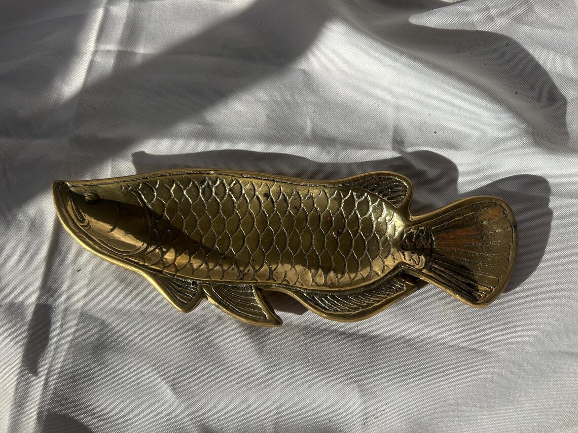 Vintage Brass Fish Tray - Etsy