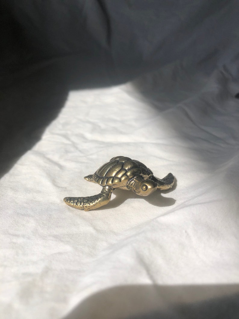 Vintage Brass Sea Turtle - Etsy