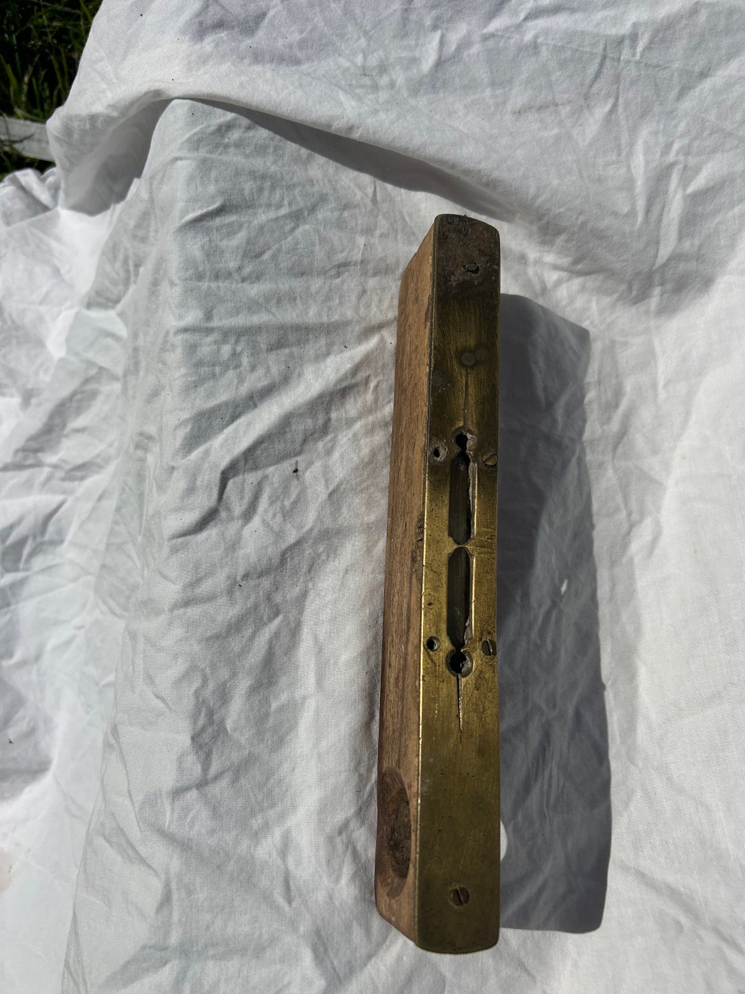 Vintage Brass and Wooden Spirit Level - Etsy