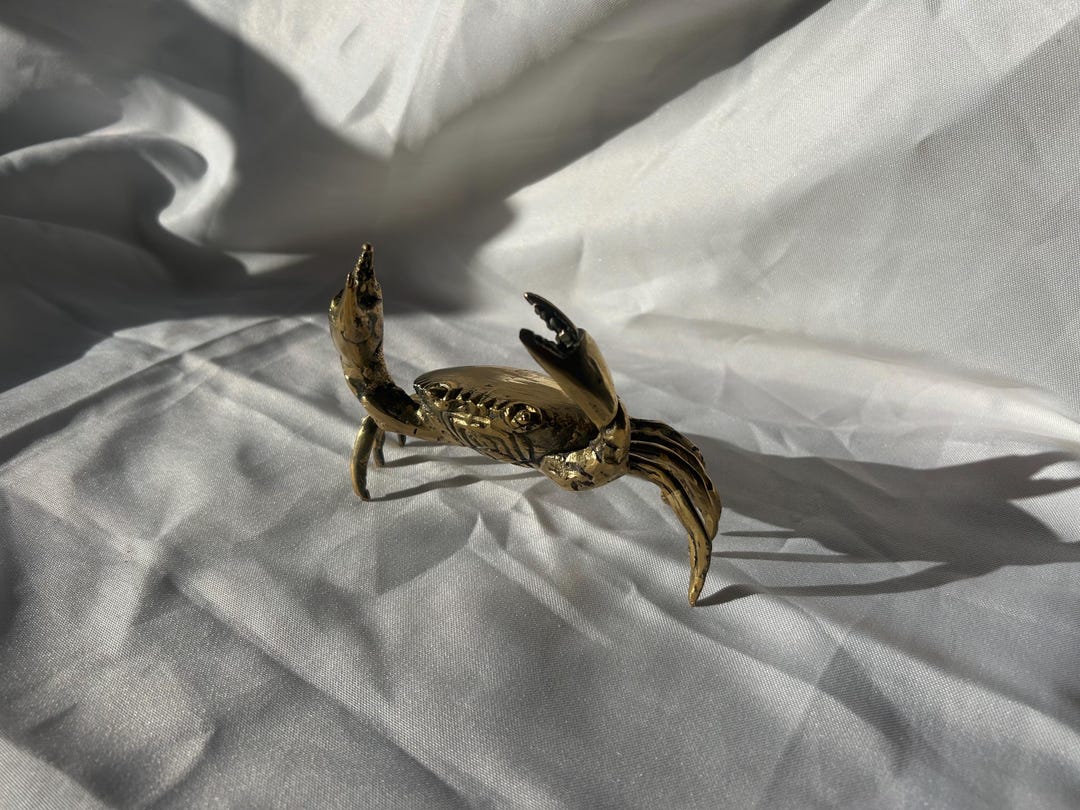 Vintage Large Brass Crab - Etsy