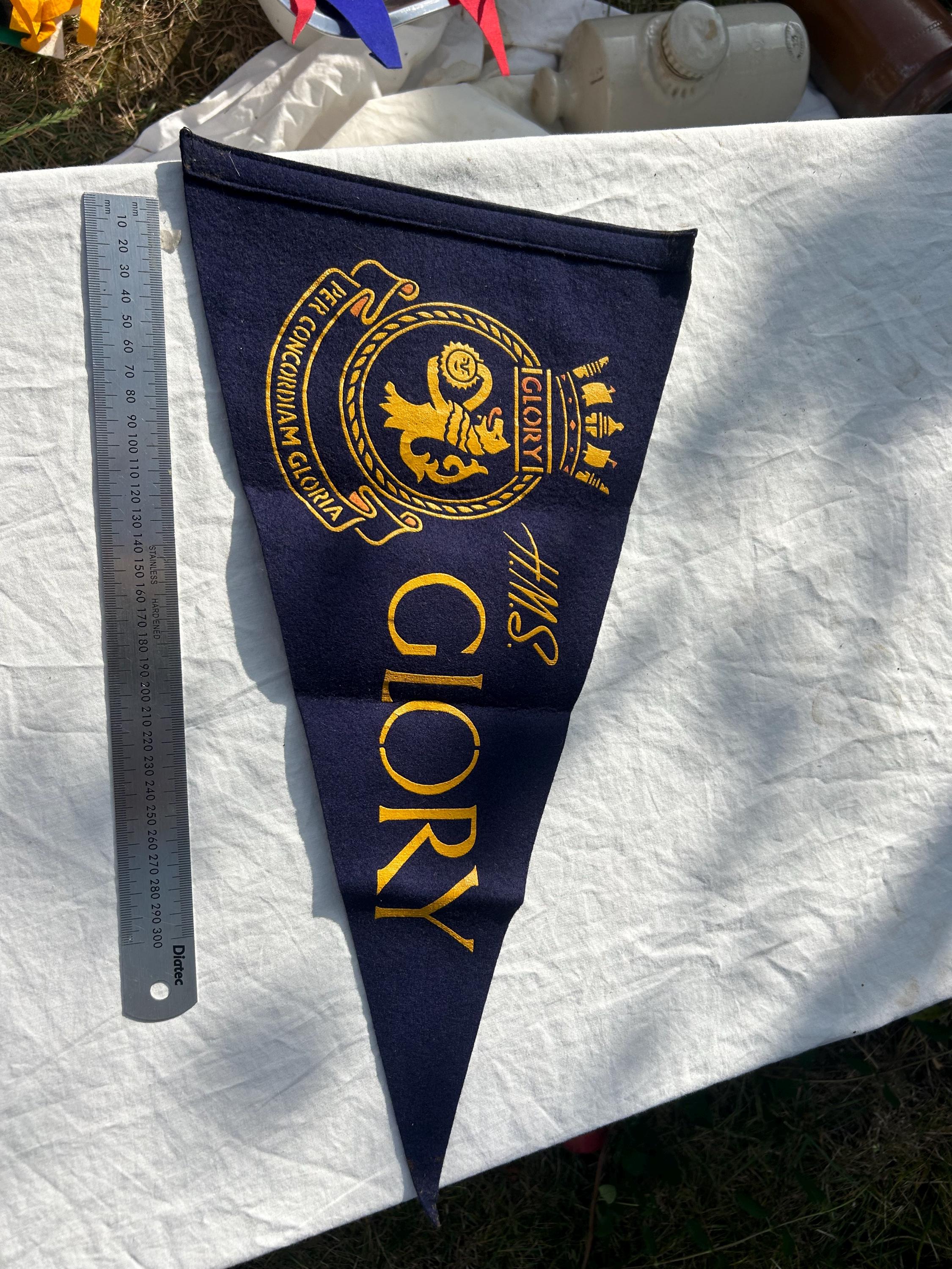 Vintage HMS Glory Pennant Flag - Etsy