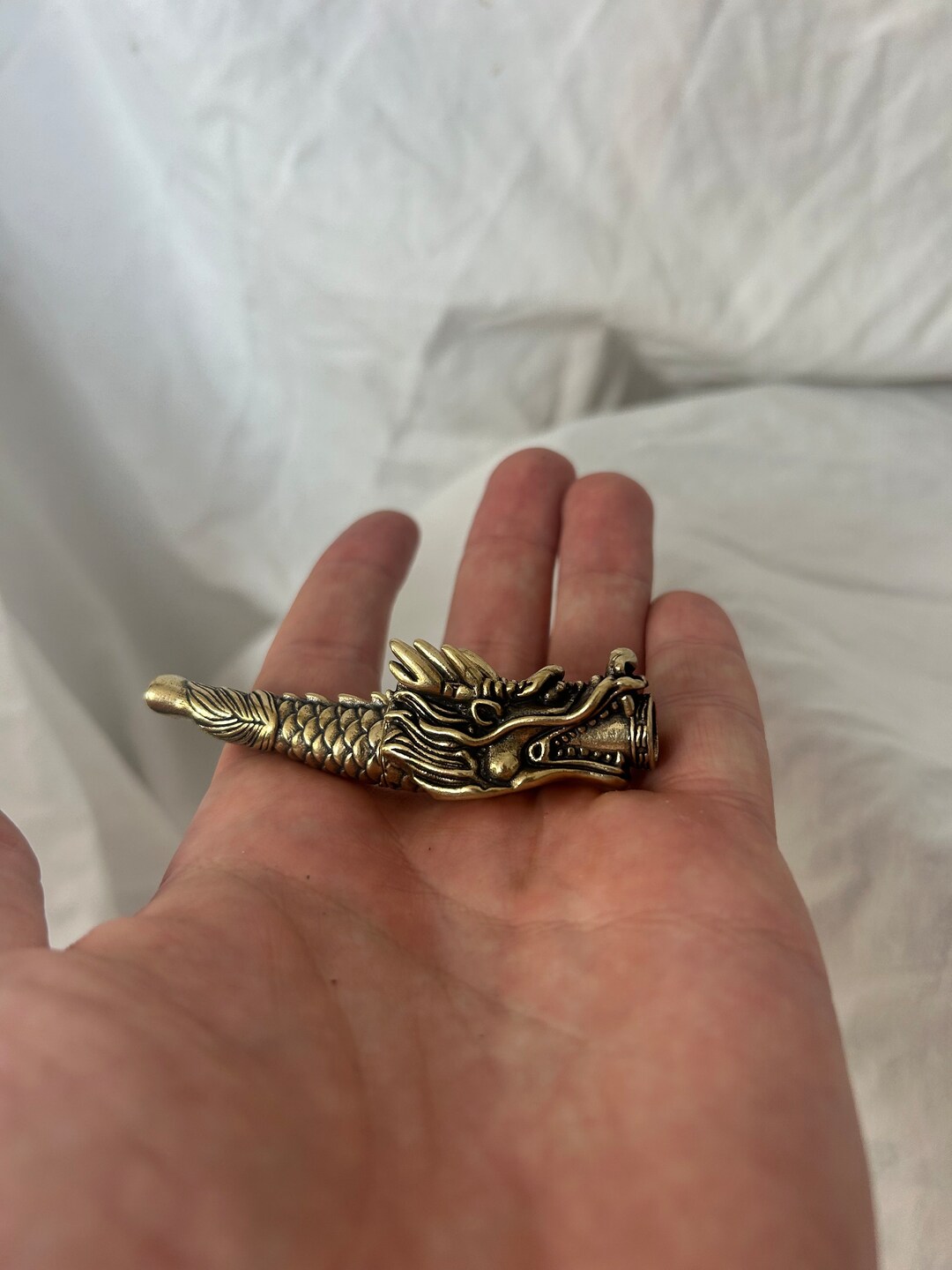 Vintage Brass Short Dragon Pipe - Etsy