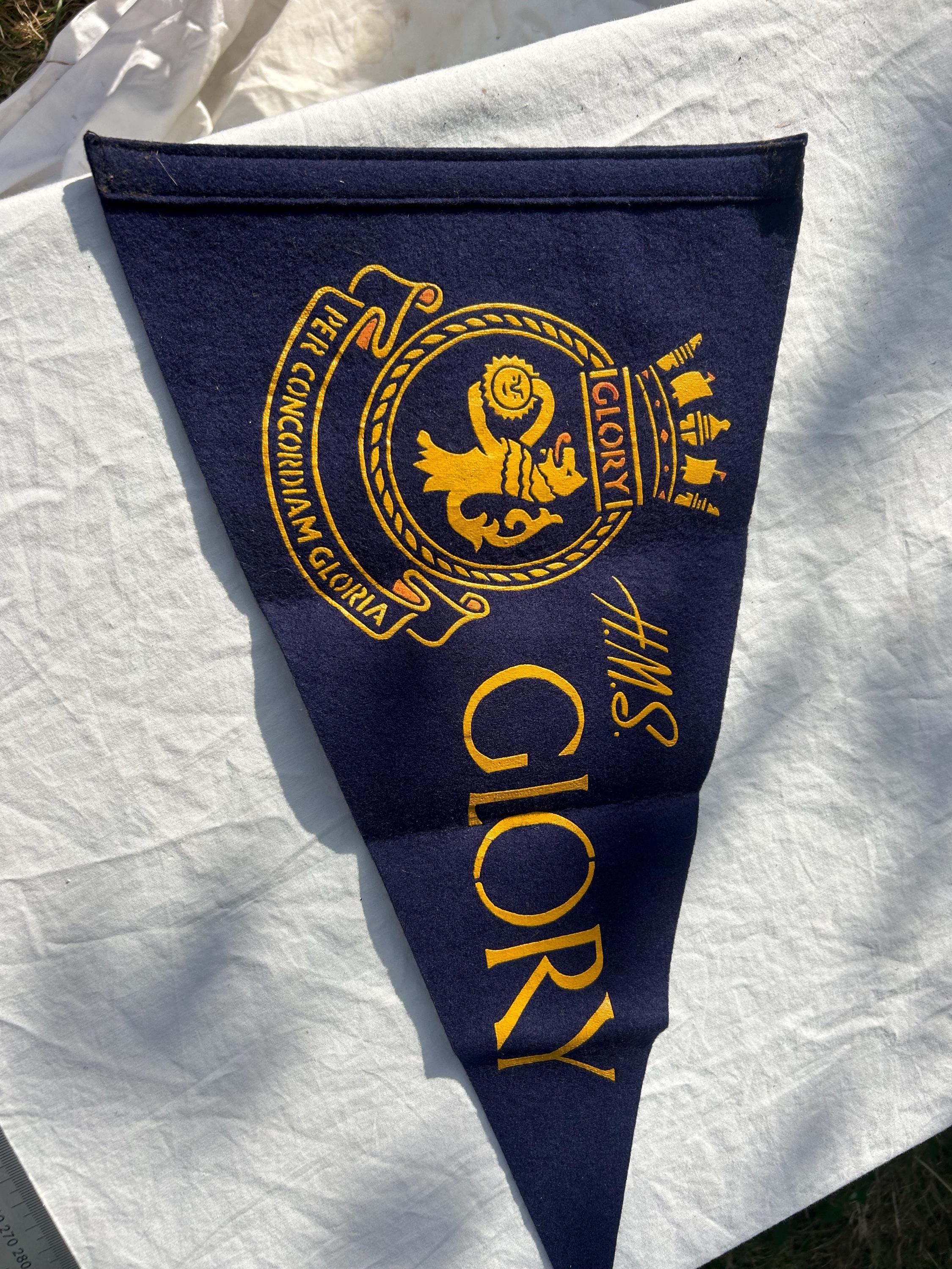 Vintage HMS Glory Pennant Flag - Etsy