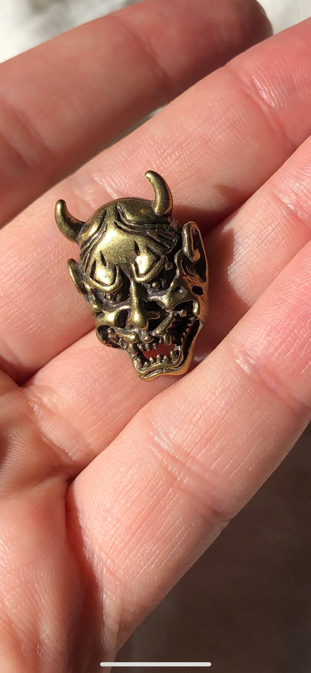 Vintage Brass Japanese Goth Devil Skull Mask - Etsy