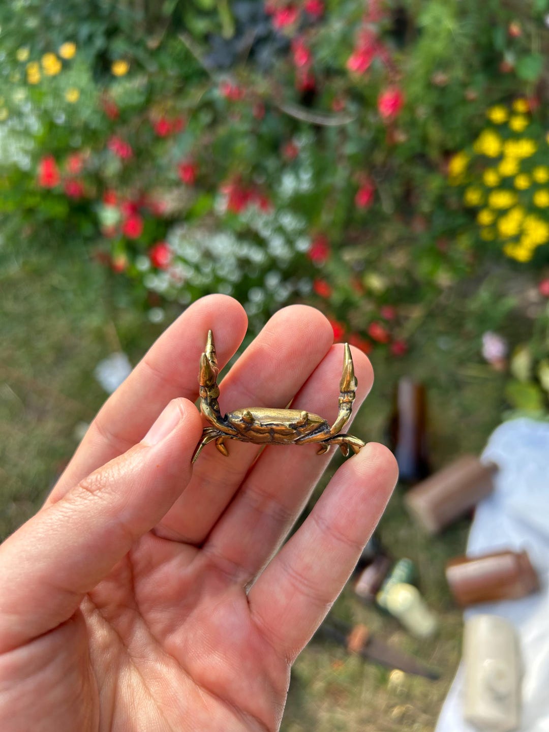 Vintage Brass Crab - Etsy