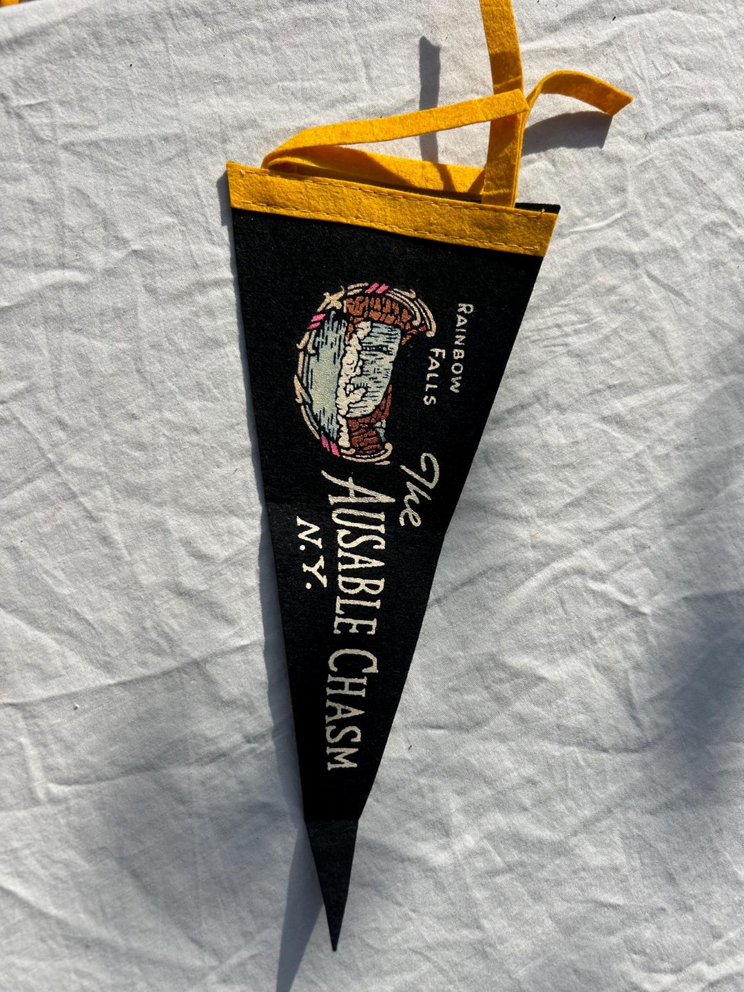 Vintage Ausable Chasm Rainbow Falls New York Pennant Flag - Etsy