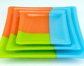 Modern Stacking Fused Glass Plates - Etsy