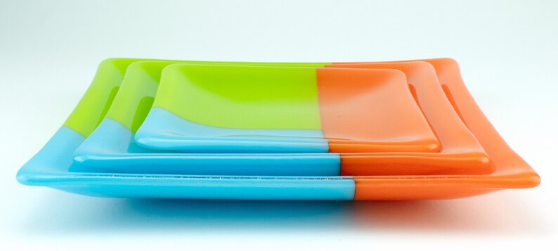 Modern Stacking Fused Glass Plates - Etsy
