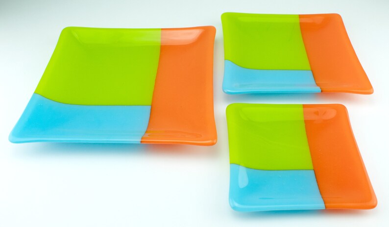 Modern Stacking Fused Glass Plates - Etsy