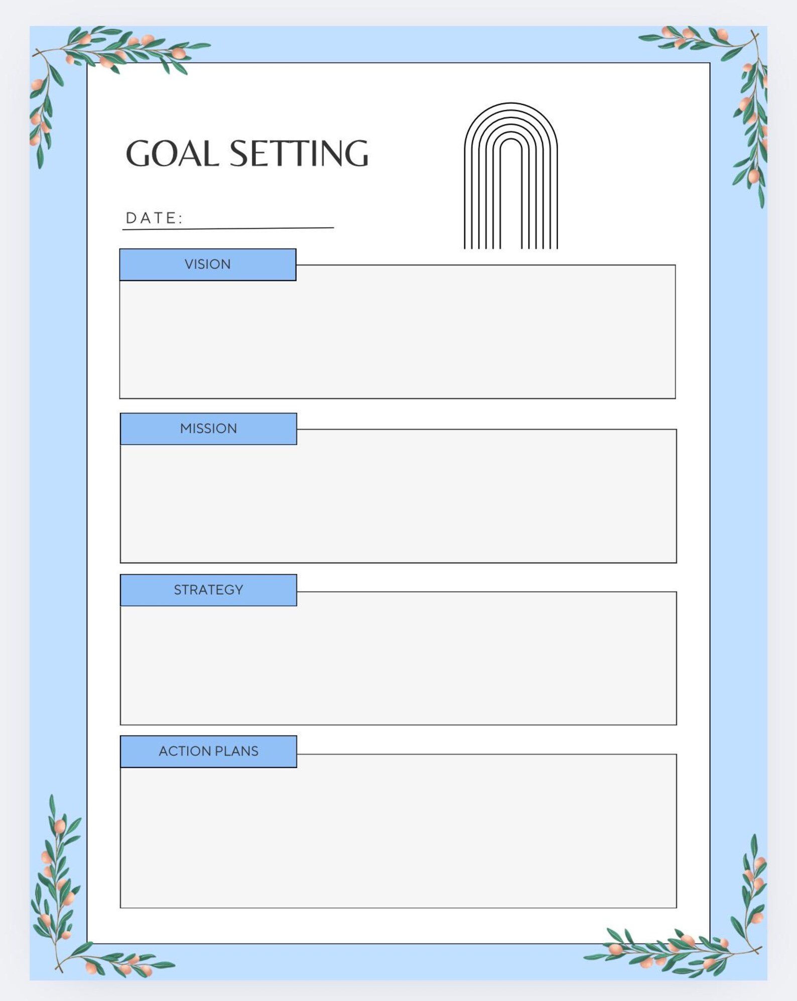 Simple Goal Planner Worksheet: Action Plan Template (digital Download ...