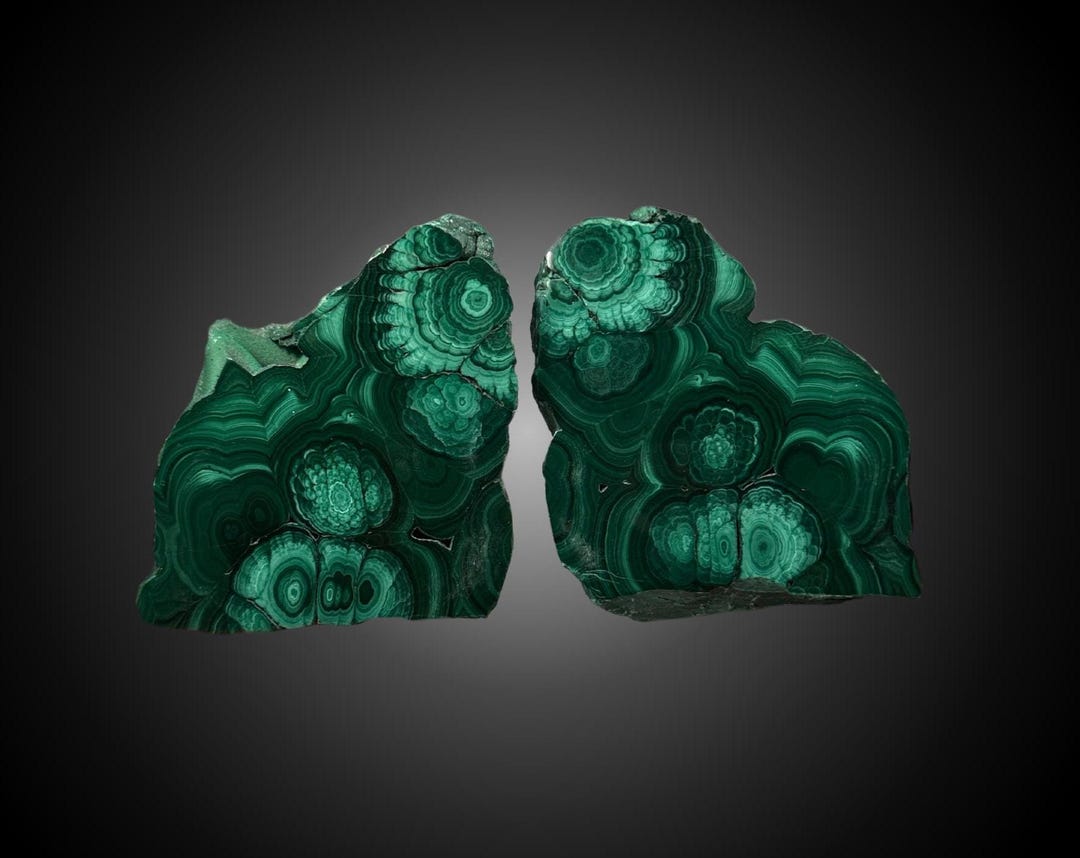 Extraordinary Rare Malachite Slab Pair - Etsy