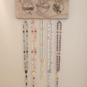 Three Hearts Wooden Rosary Rack Hanger - Etsy