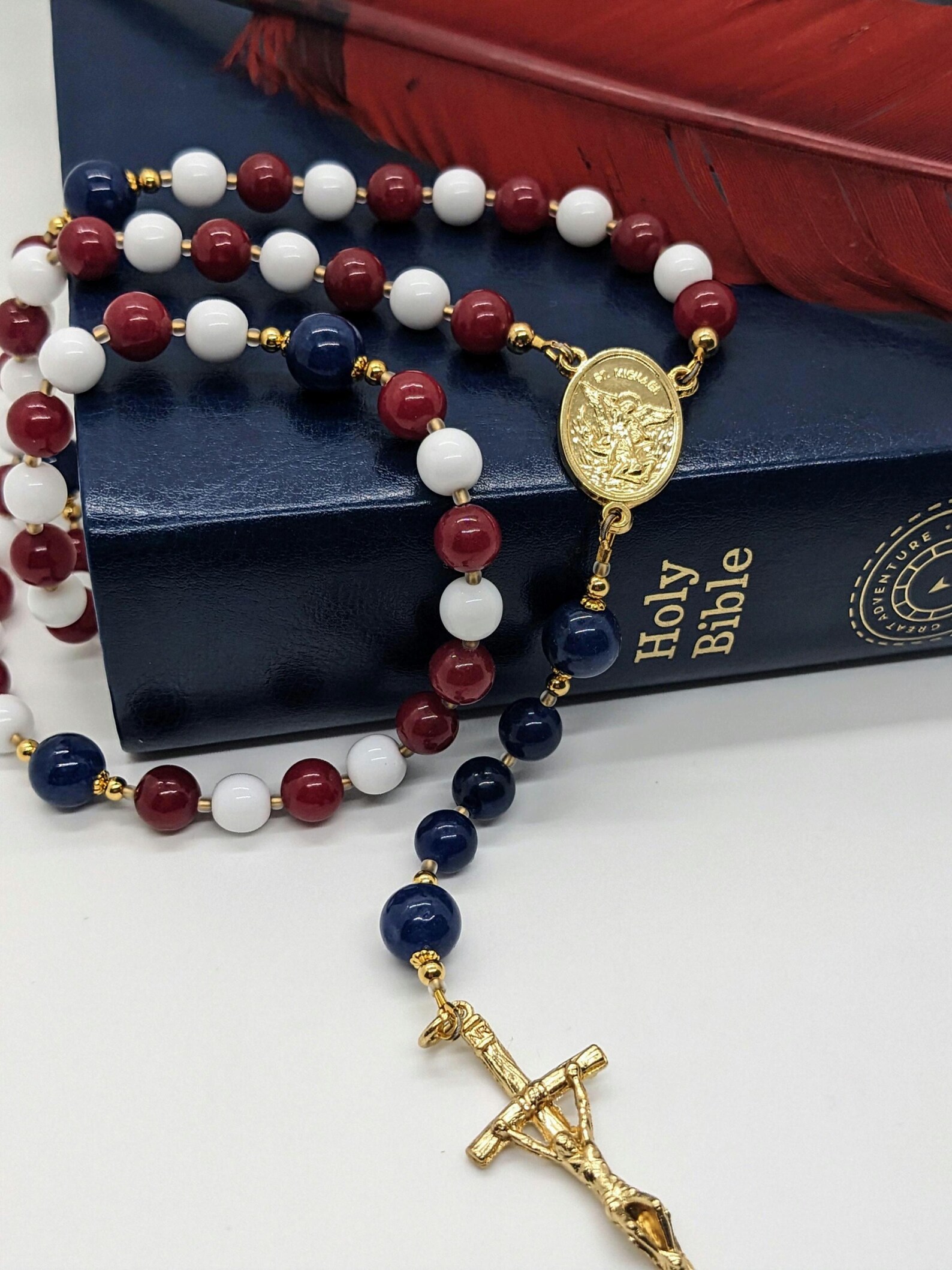St. Michael Pray for USA Patriotic Rosary - Etsy