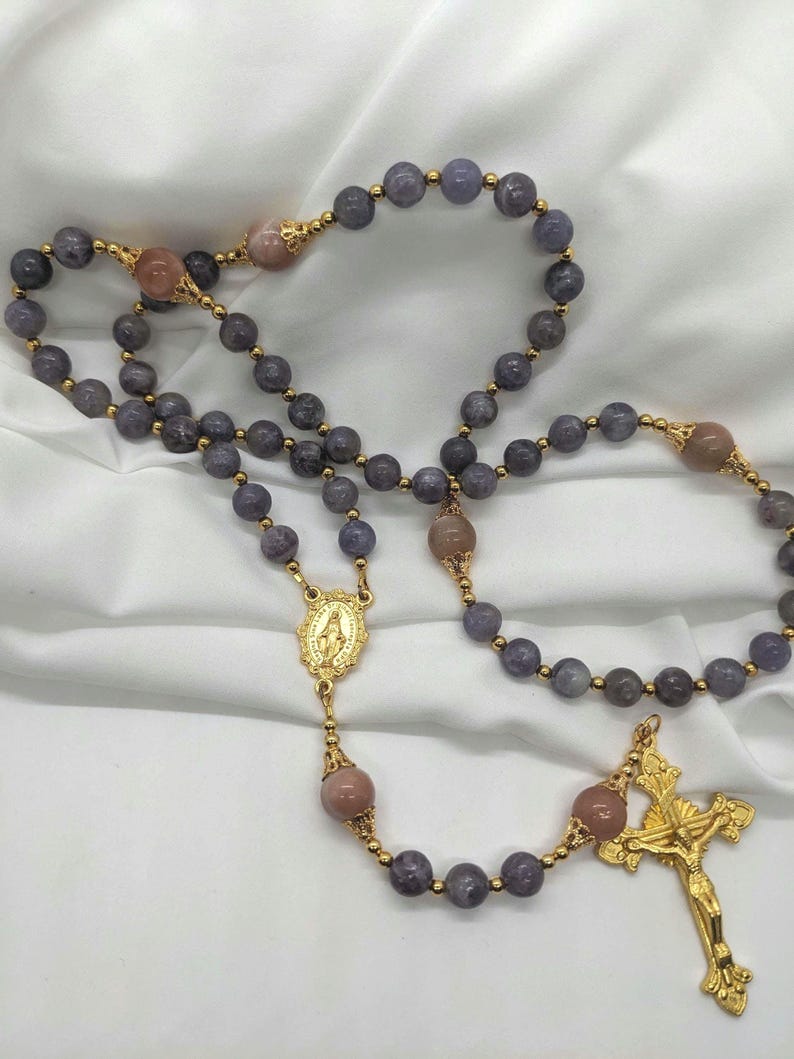 Golden and Purple Miraculous Medal Rosary - Etsy