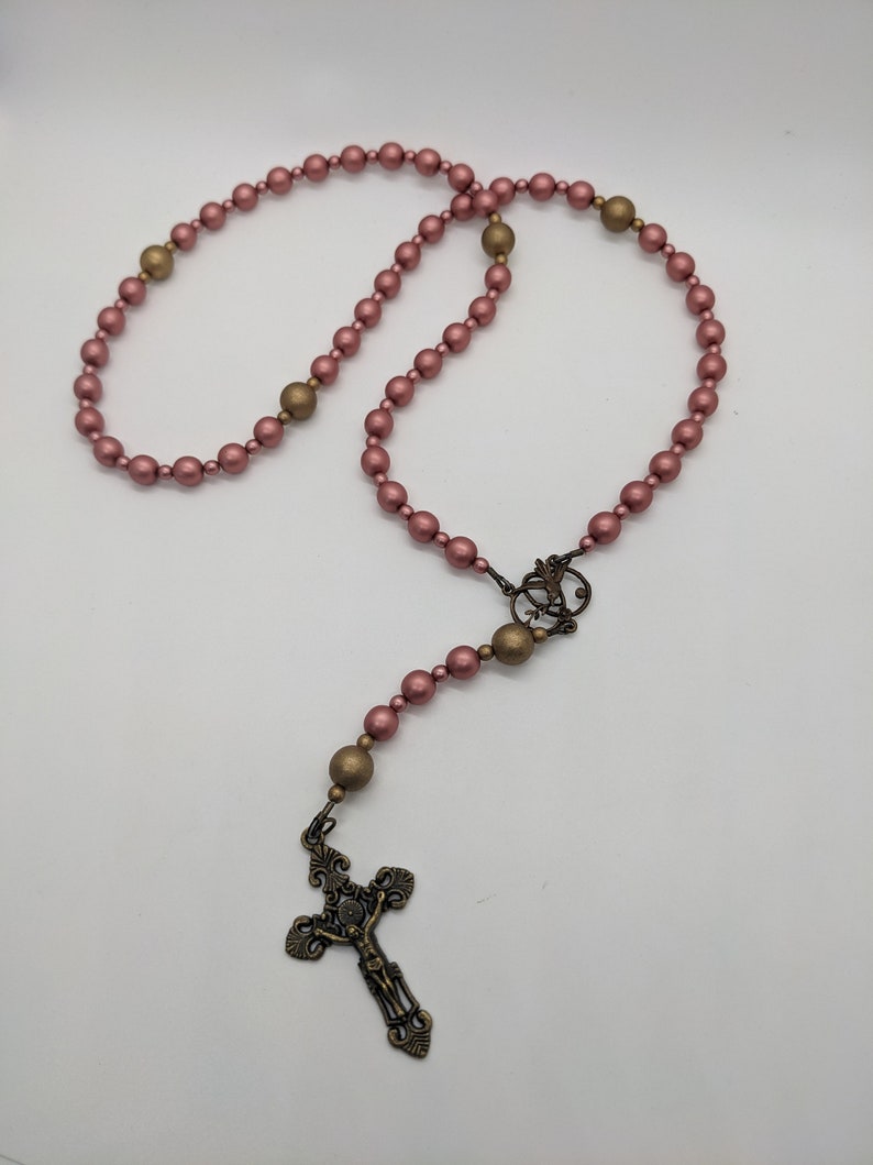 Pink and Gold Holy Spirit Rosary - Etsy