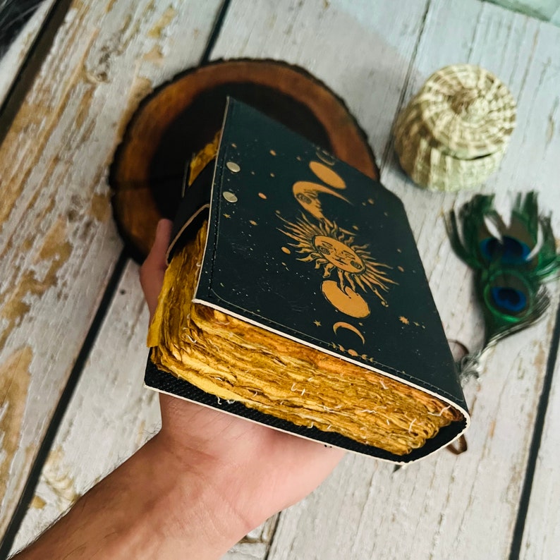Sun and Moon Goddess Journal Spell Book of Shadows Journal - Etsy