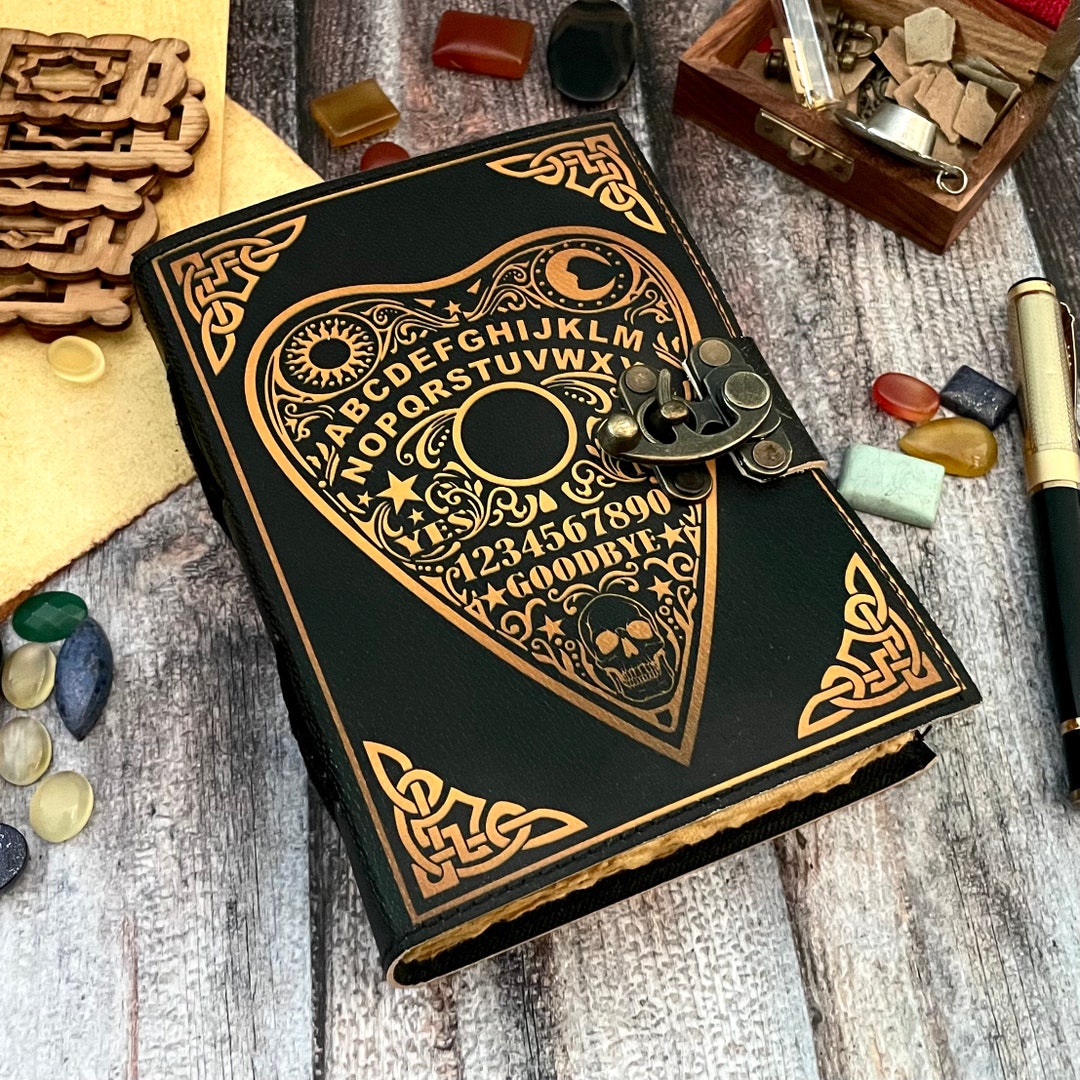 Ouija Board Leather Journal: Witchcraft Book of Shadows, Pagan Grimoire ...