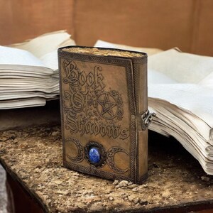Book of Shadows Leather Notebook Grimoire Leather Journal Magical Spell ...