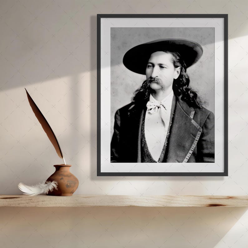Wild Bill Hickok Portrait - Vintage Old West Black & White Photograph ...