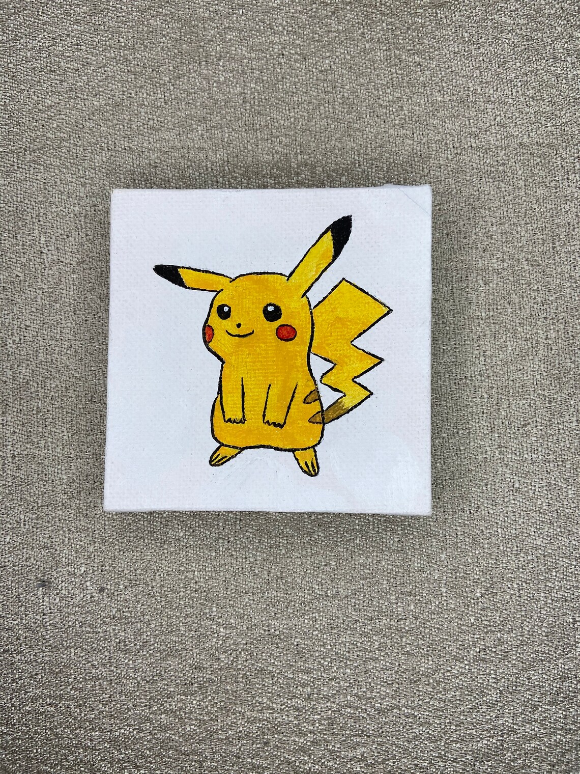 Pikachu Mini Acrylic Canvas Painting - Etsy