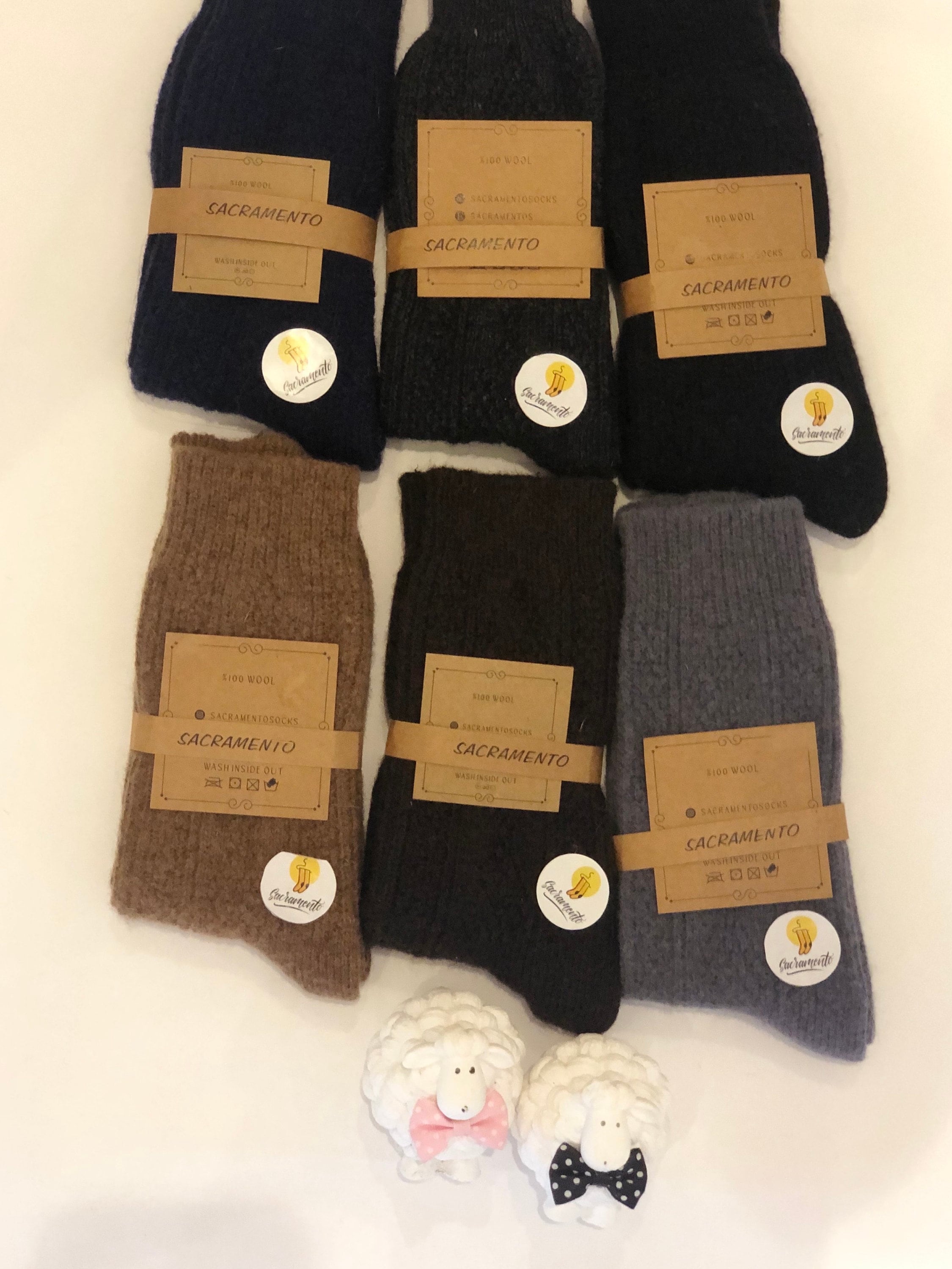 Wool Socks 4 Pairs Pack Soft Socks Lambs Wool Wool Socks for Woman ...