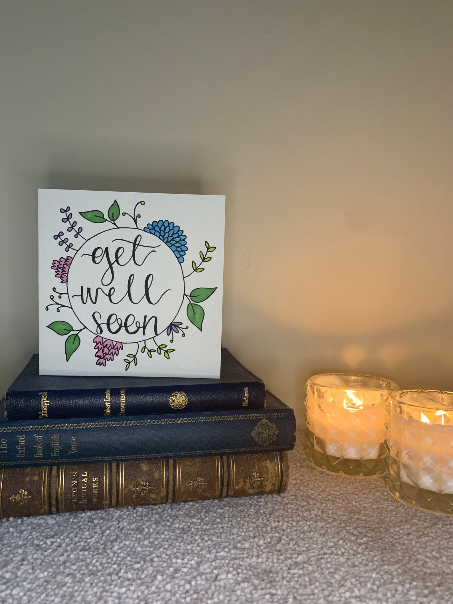 Get Well Soon Handwritten Calligraphy Card - Etsy