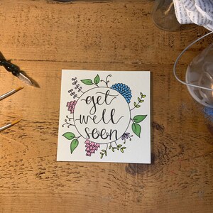 Get Well Soon Handwritten Calligraphy Card - Etsy