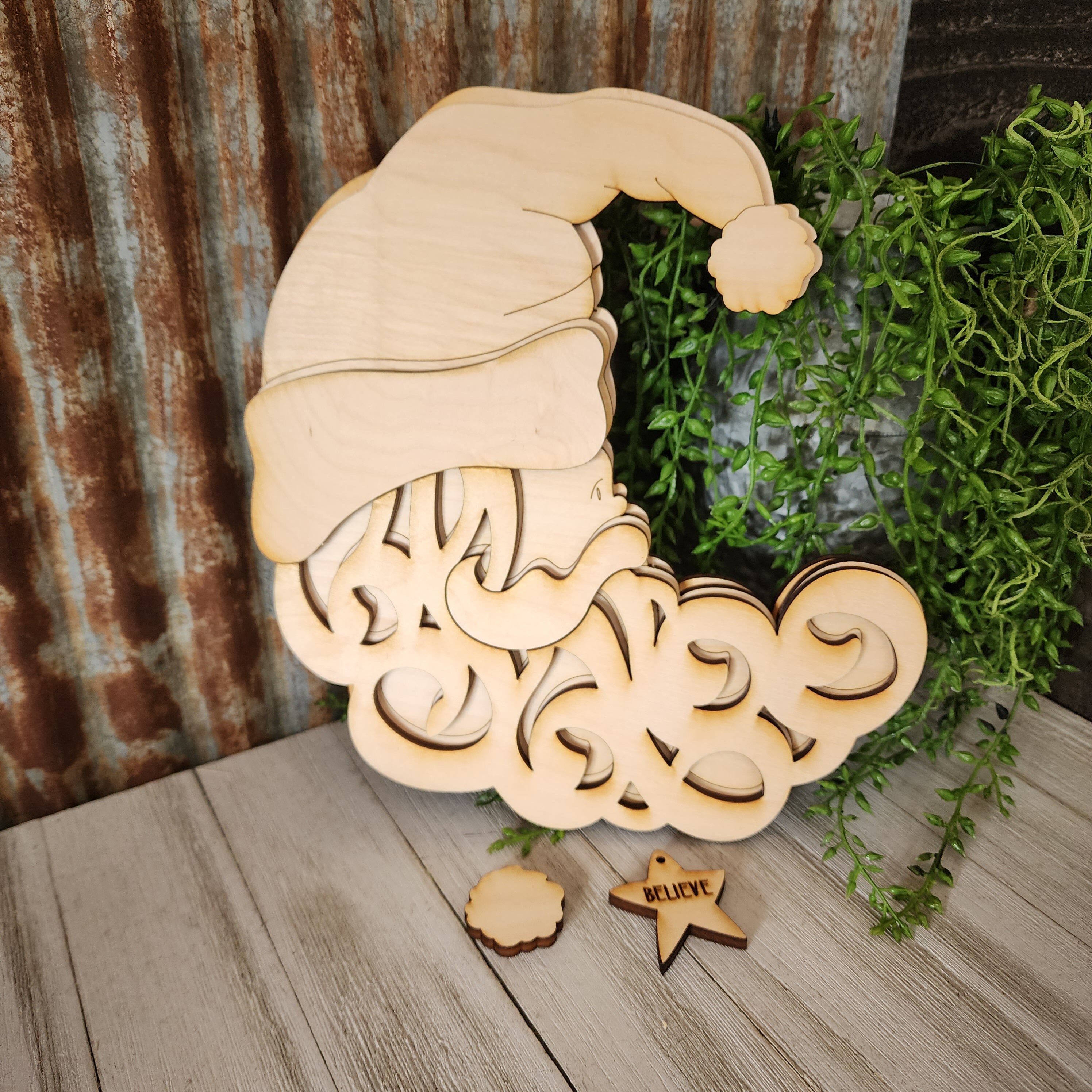 Do It Yourself Project Kit for Wooden Santa Moon Shelf Sitter Standing ...